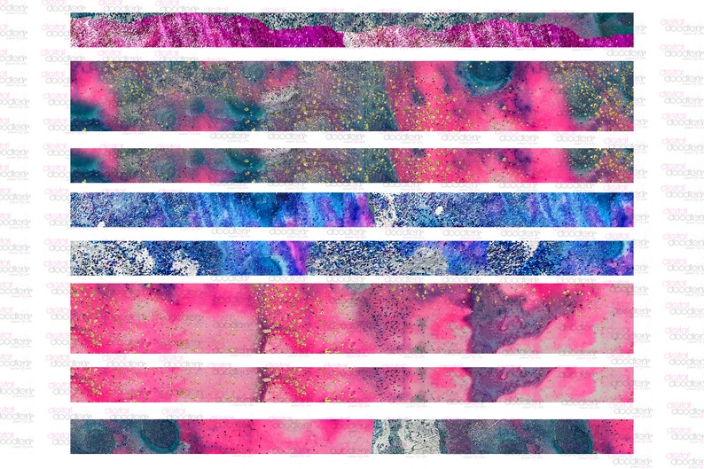 Painted Borders Border Clipart Digital Washi Tape | Etsy