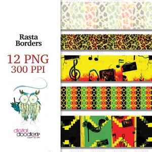 Juneteenth Digital Paper, Digital Borders, Rasta Washi Tape, Kente ...