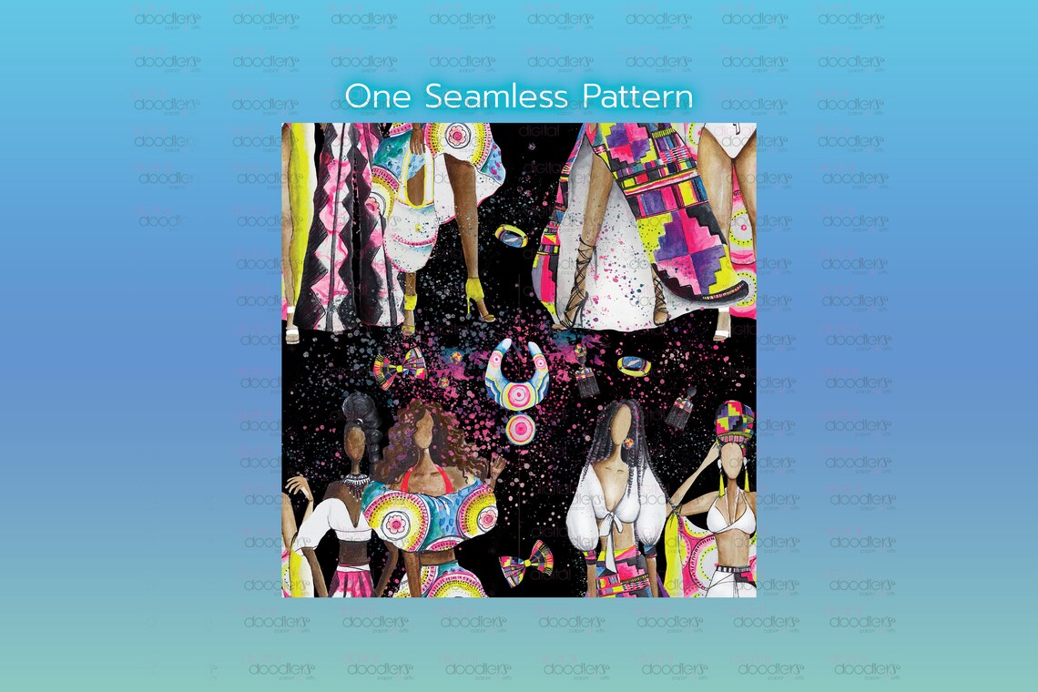 Kente Patterns Digital Paper Hand Painted Watercolor - Etsy