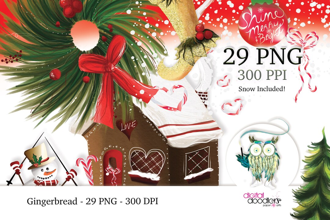 Watercolor Christmas Clipart, Graphics, Illustrations, Gingerbread ...