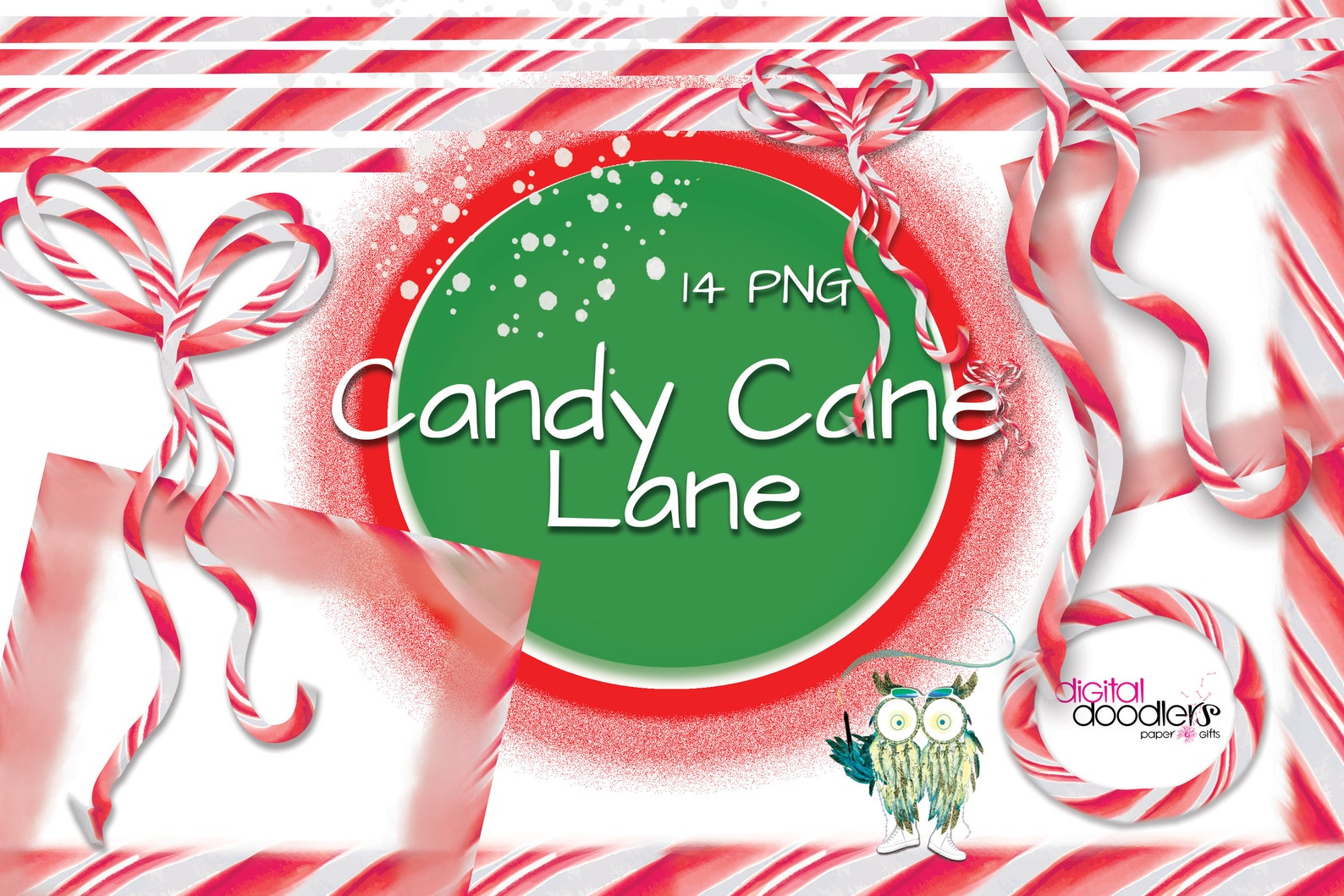 Candy Cane Borders PNG Candy Canes Swirls Embellishments | Etsy