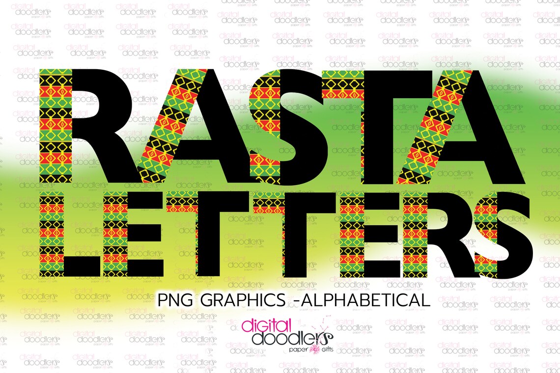 Reggae Rasta Letter Clipart Kente Inspired Sublimation Image | Etsy