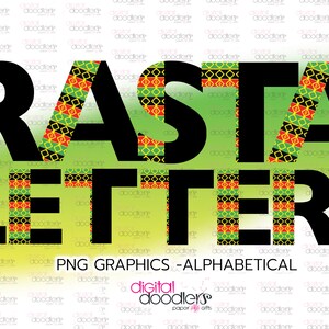 Reggae Rasta Letter Clipart, Kente Inspired Sublimation, Image Transfer ...