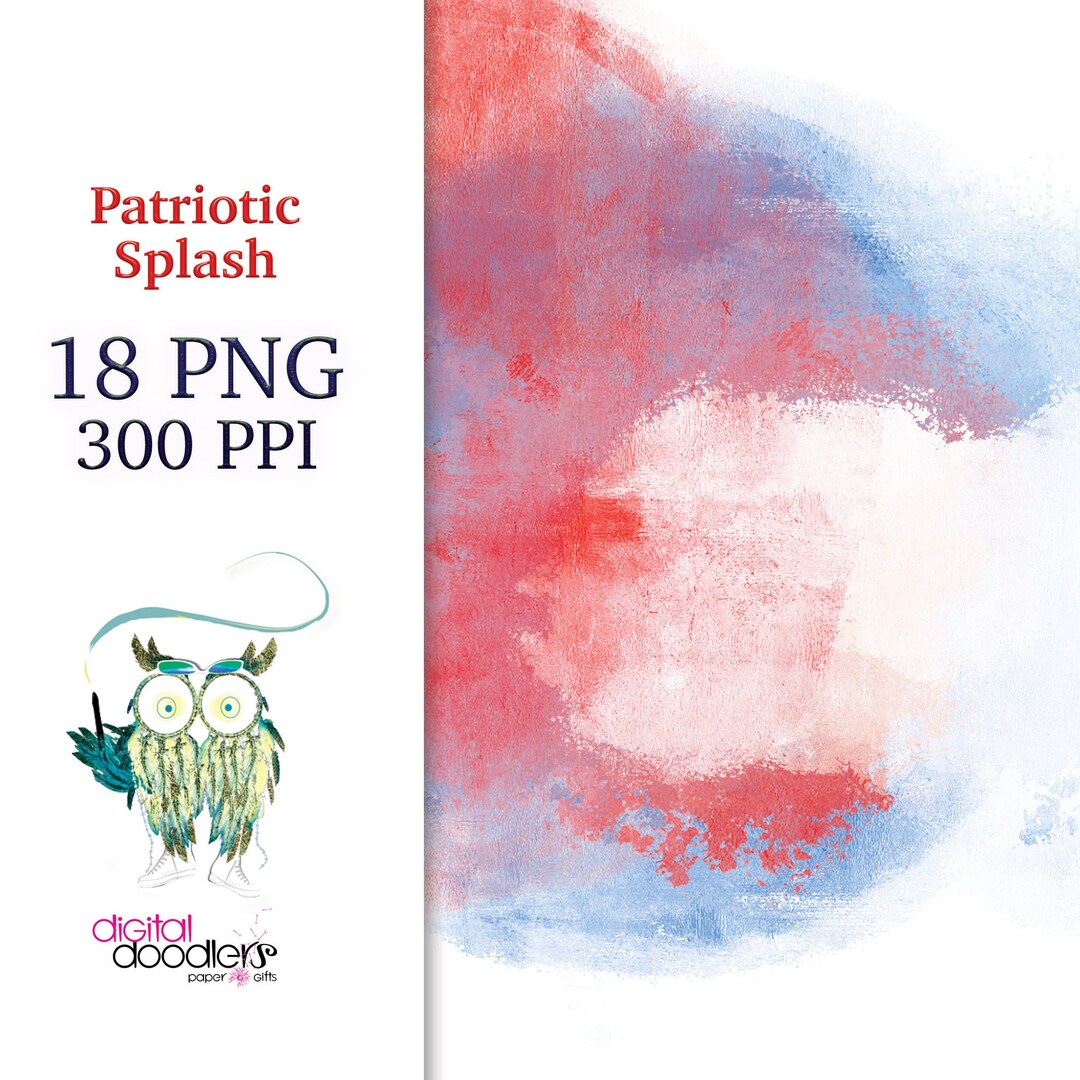 Patriotic Watercolor Splash Clipart Sublimation Graphics, Commercial ...