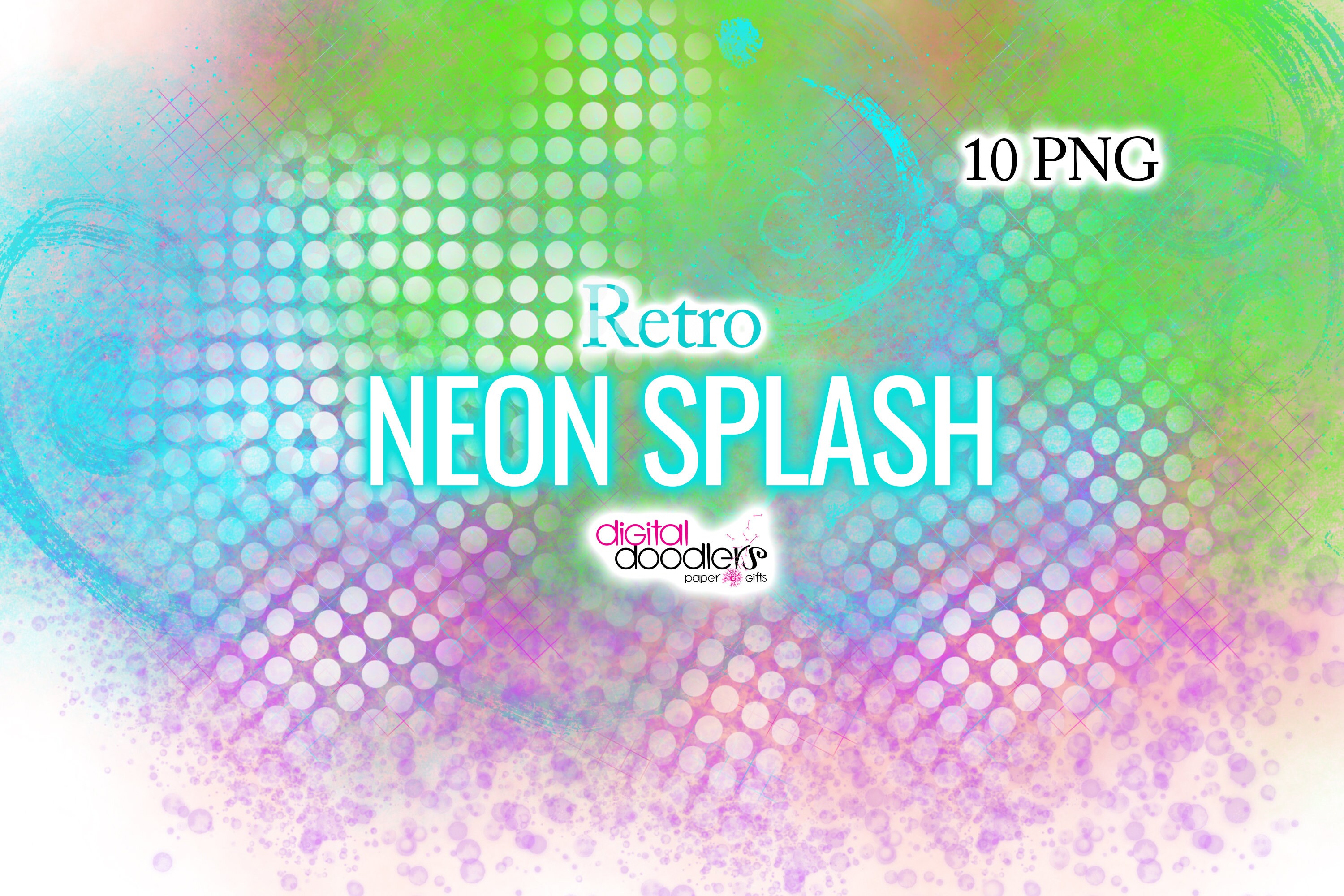 Retro Neon Clipart, Colorful Clipart, Tropical Clipart, Colorful ...