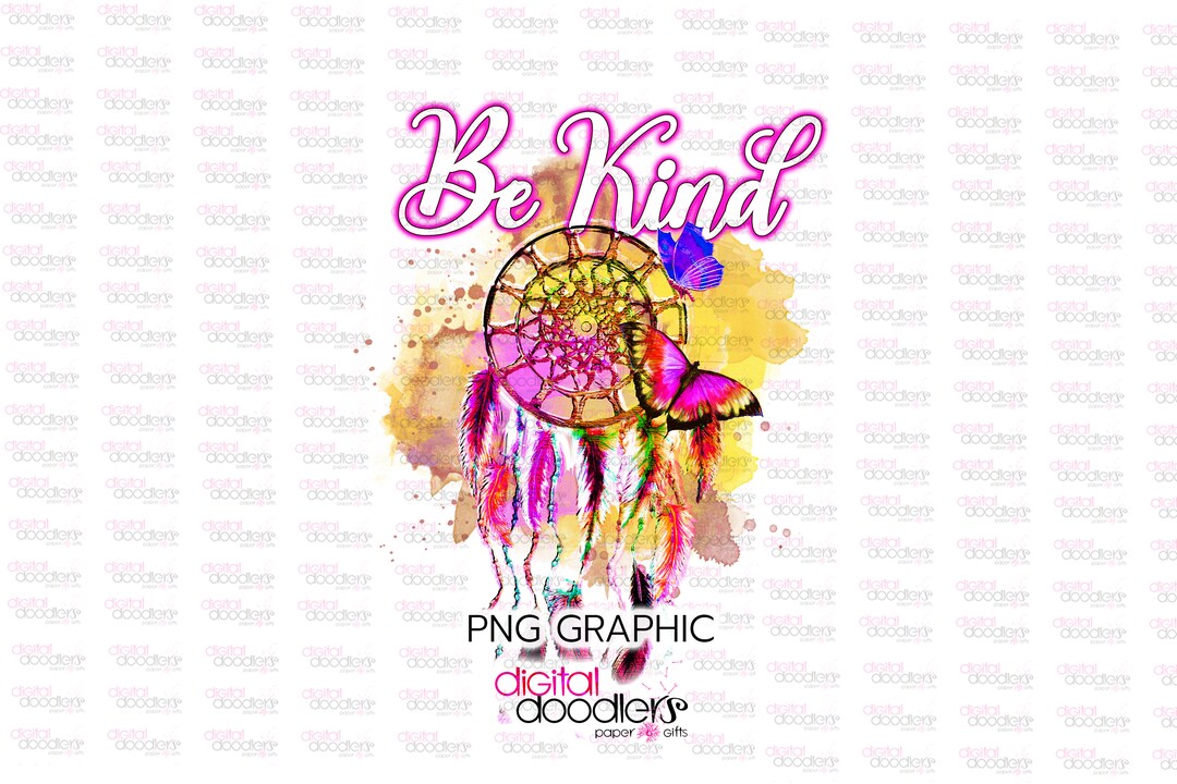 Be Kind Dreamcatcher Clipart Graphic Design, Digital Watercolor Clipart ...