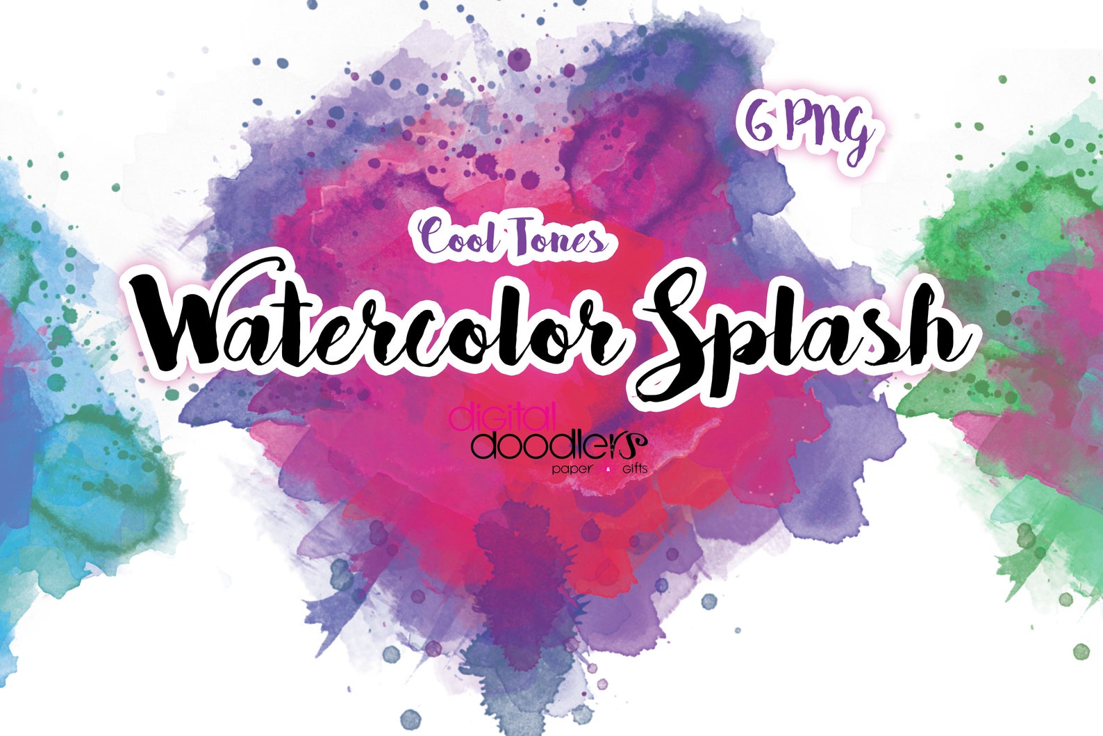 Watercolor Splash Clipart Png's, Digital Download, Image Transfer ...