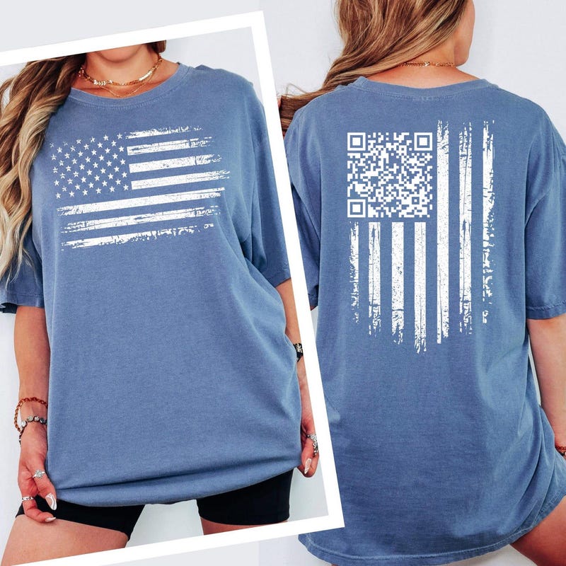 American Flag Shirt Qr Code - Etsy