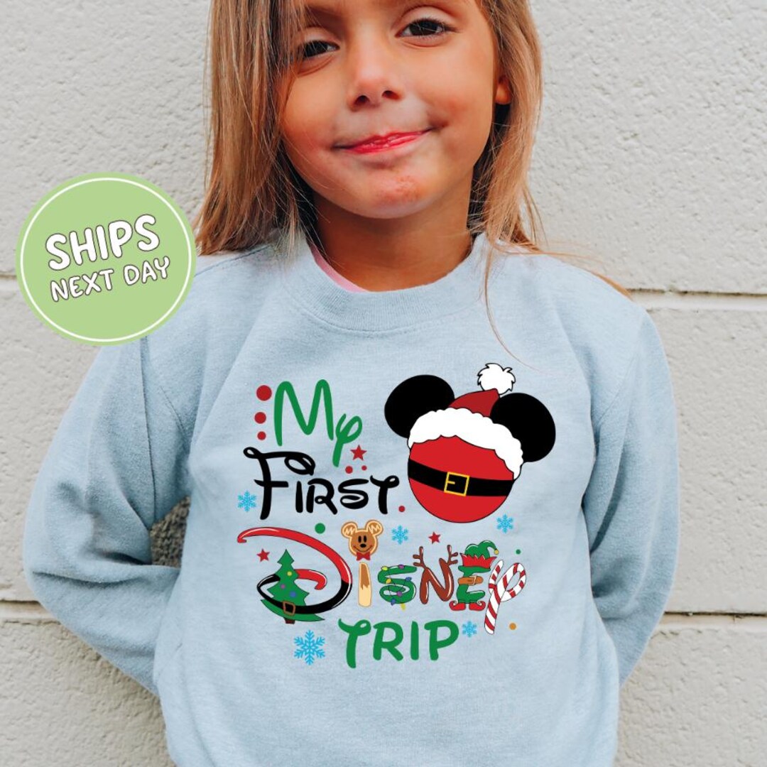 Kids My First Disney Trip Christmas Sweatshirt Disney Xmas Sweatshirt ...