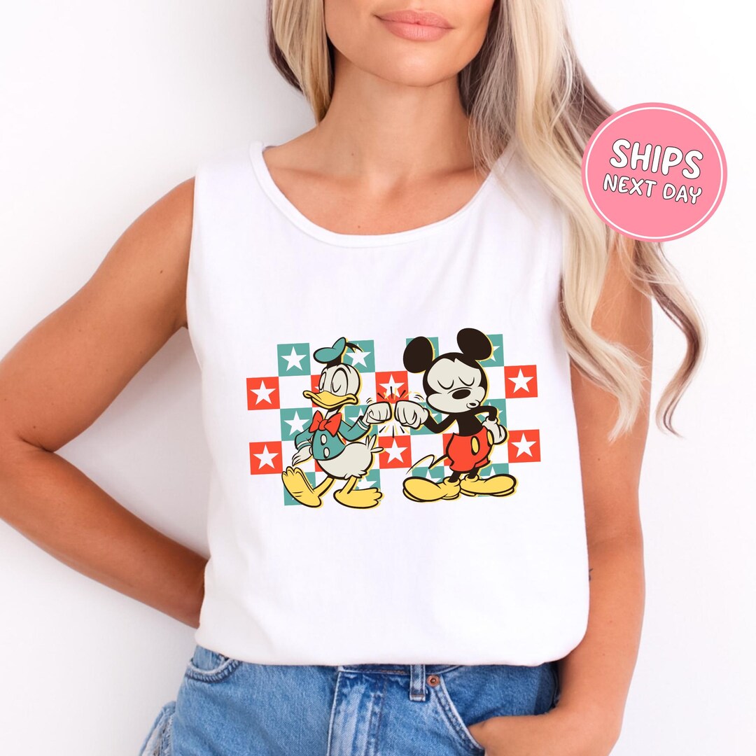 Mickey and Donald Tank Top Mickey Mouse Friendly Shirt Disney Duck and ...