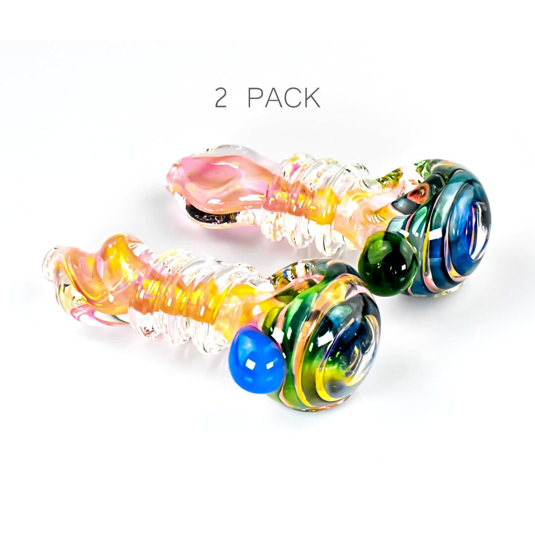 5 Spiral Touch Glass Hand Pipe 2 PACK - Etsy