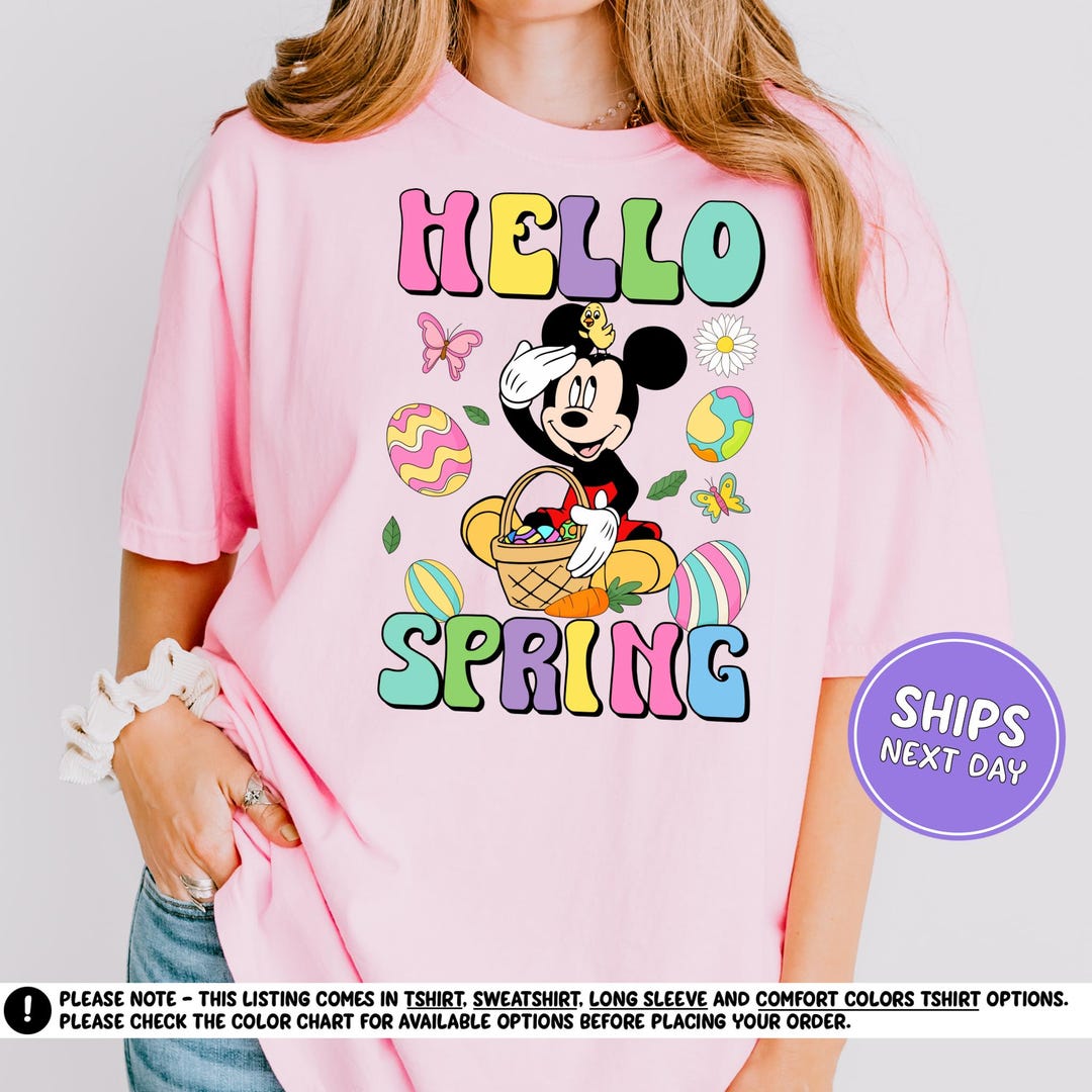 Disney Hello Spring Mickey Easter Shirt Happy Easter Shirt Disney ...