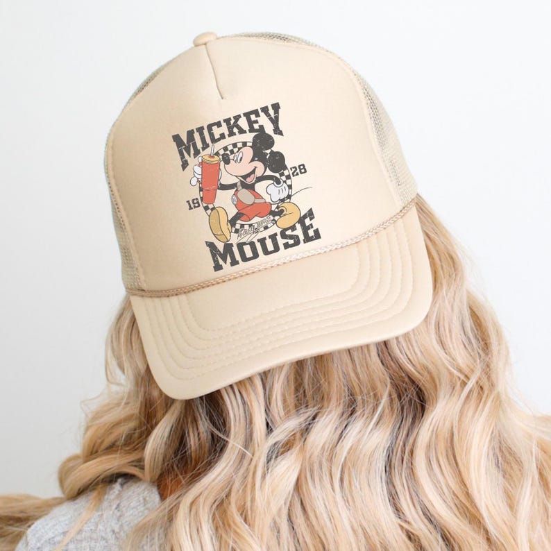 Mickey Mouse Hat Retro Disney Trucker Hat Mickey Mouse Est. 1928 Hat ...