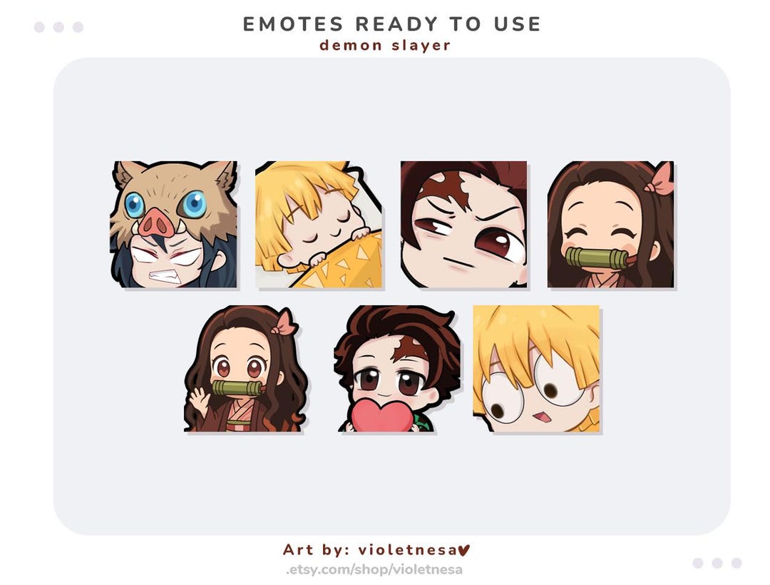 Emote Pack Demon Slayer Stream 7 Emotes for Discord, Youtube & Tiktok ...