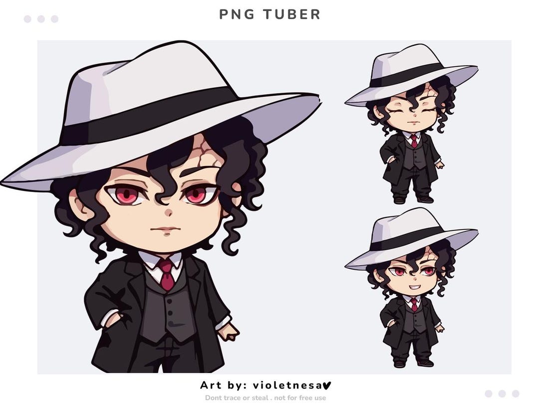 Muzan Demon Slayer Chibi PNGTuber Modelo para Twitch/YouTube / PNGTuber ...