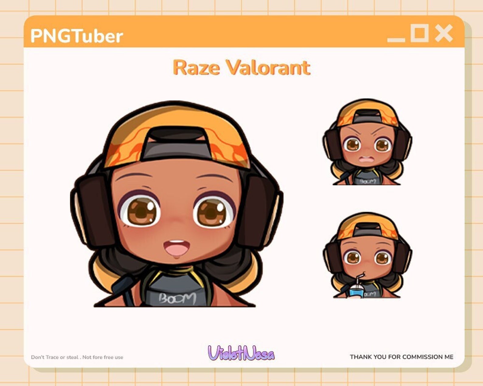 Raze Cute Pngtuber Valorant Twitch Youtube Discord Kick Vtuber Model ...