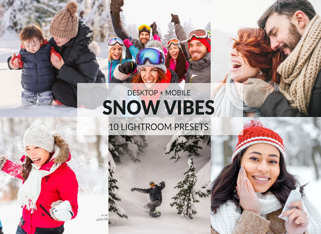 10 Snow Vibes Lightroom Presets Mobile Desktop Bright, Winter, Vibrant ...