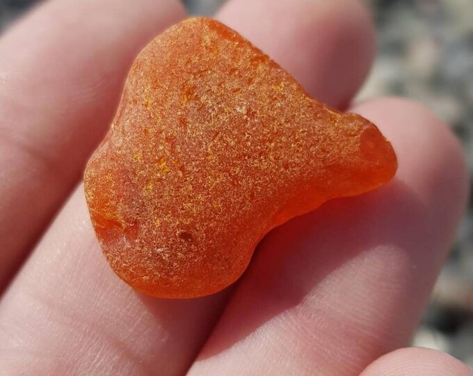 Orange Sea Glass Piece,rare Scottish Sea Glass,genuine Sea Glass,silver ...