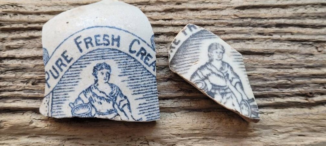 Sea Worn Pottery,milk Maid X2 Cow,clay Jugs Parts,smooth All Over ...