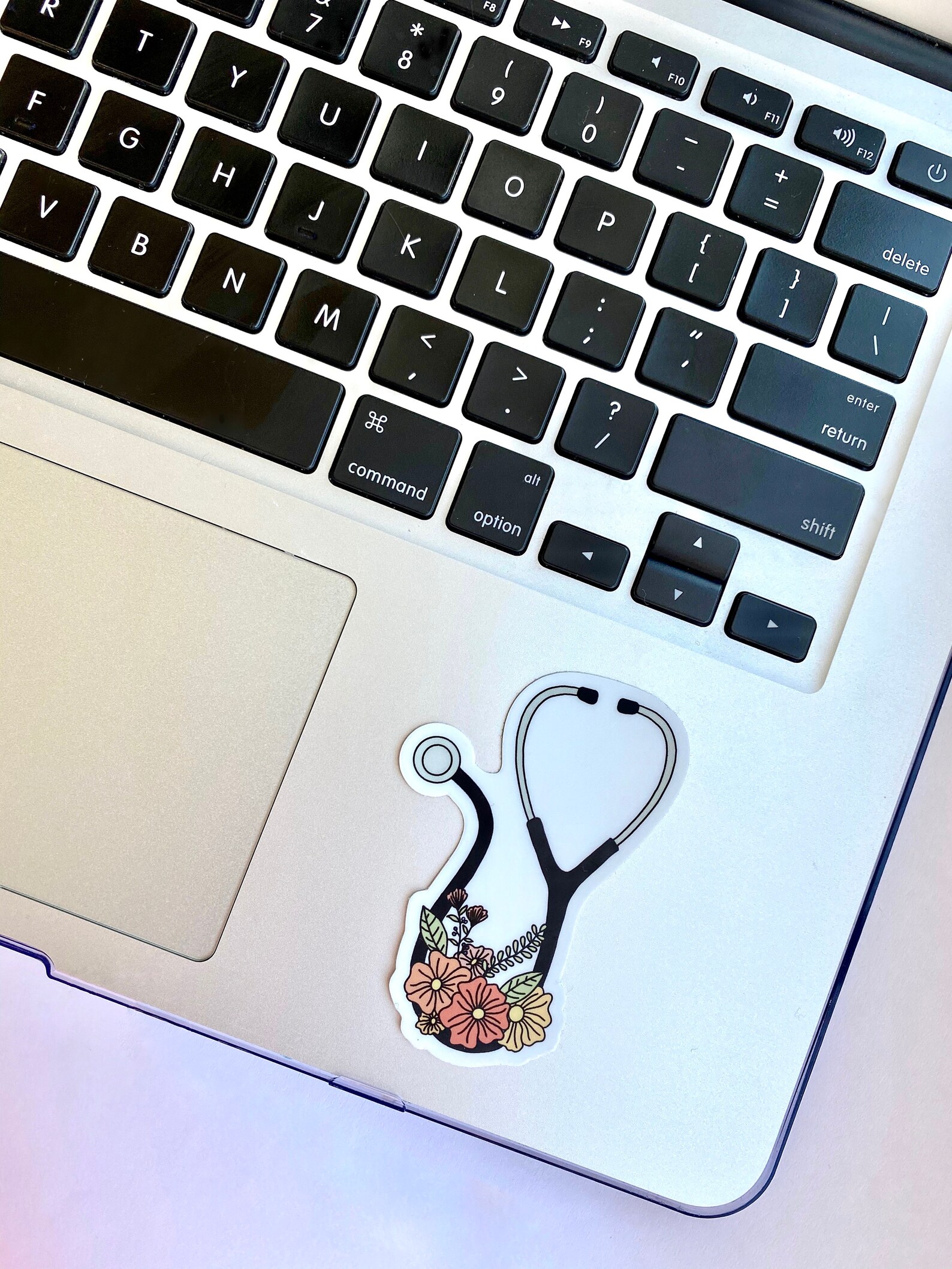 Floral Stethoscope Sticker | Etsy