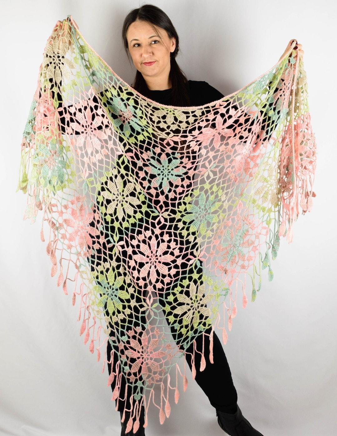 Wedding Shawls & Wraps/melange Shawls/ Women Accessories/hand Knitted ...