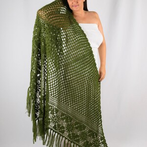 Shawl Knitted Mohair /green Crochet Shawl / Warm Knitted Shawl / Warm ...