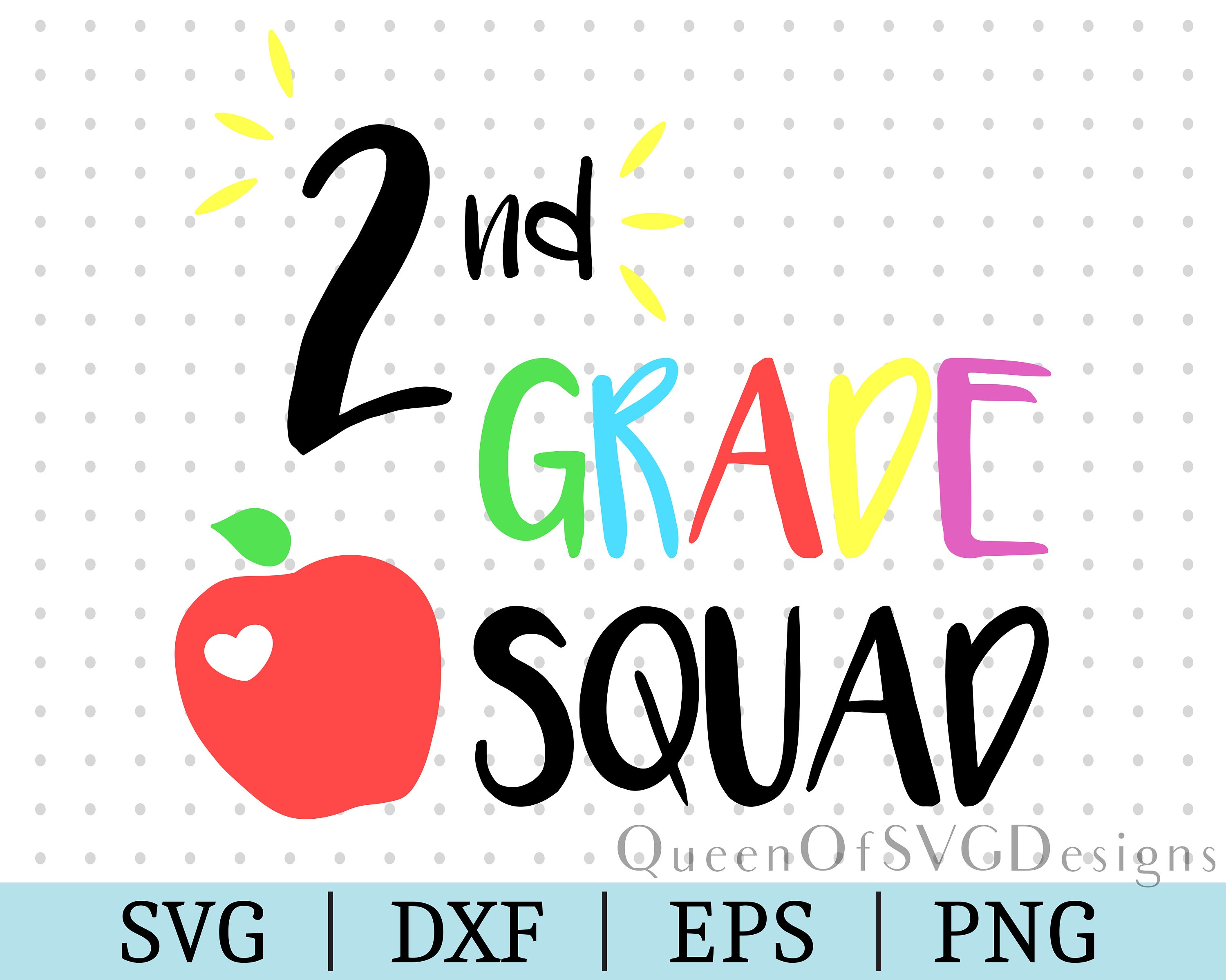 2nd Grade Squad SVG Vector Clipart Back to School File - Etsy