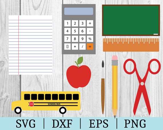 Back To School Bundle SVG School Clipart Cut File for | Etsy