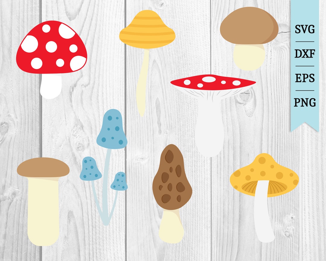 Mushroom Bundle SVG | Vector Clipart | Cut File | Plants File | Svg Dxf ...