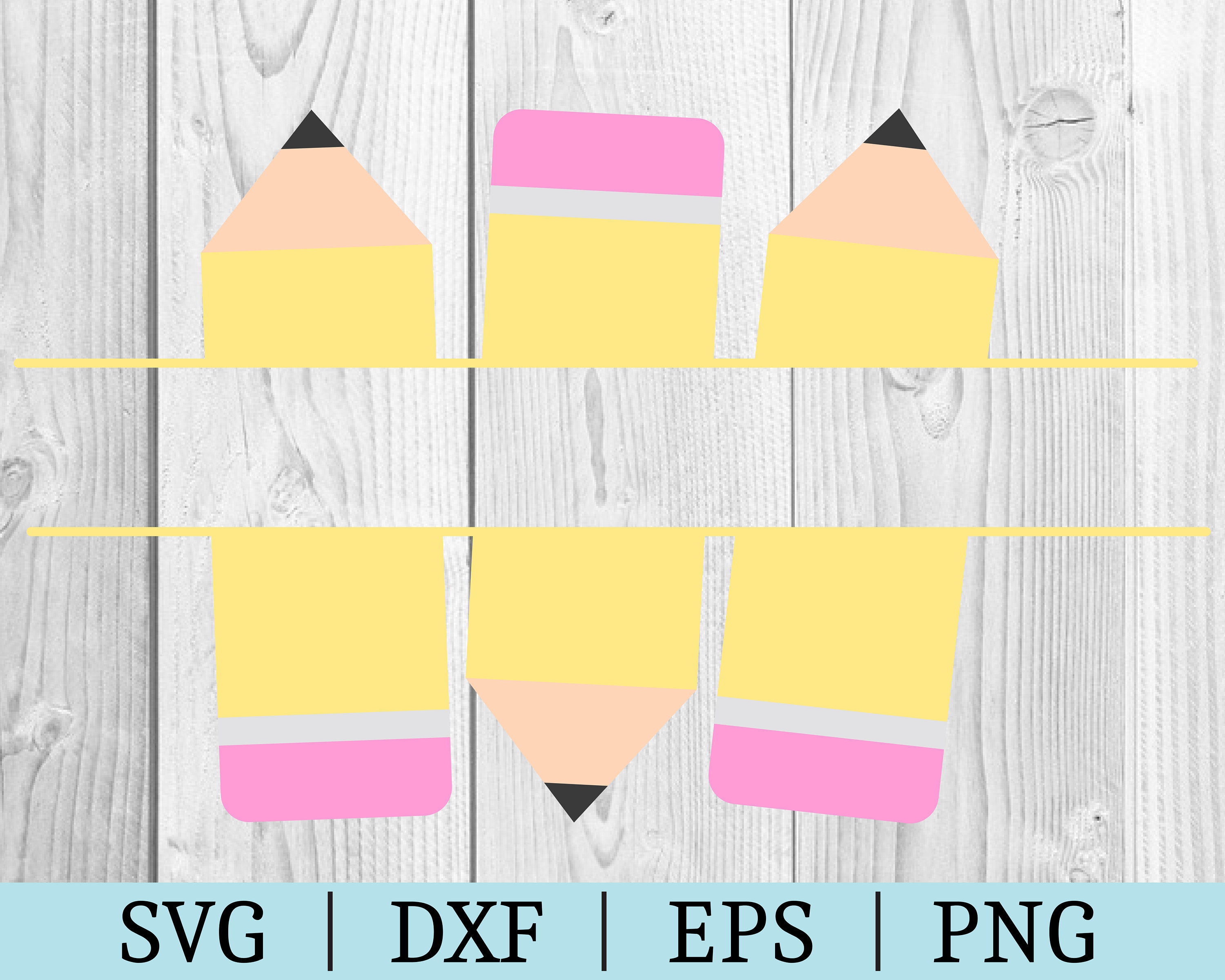 Pencil Split Monogram SVG / Teacher Clipart / Cut File Cricut | Etsy