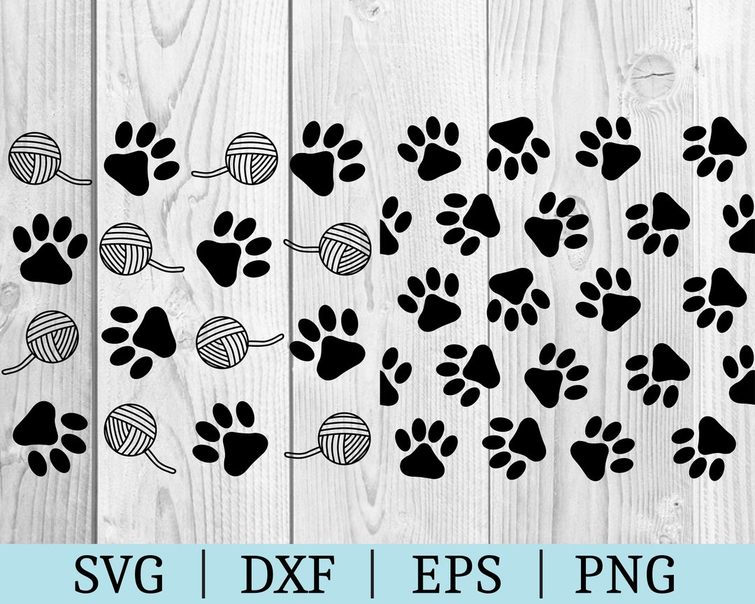 Cat Paw Seamless Patterns SVG | Animal Print Clipart | Cut File Cricut ...
