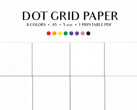 Dot Grid Paper PDF Printable Planner Pages A5 5mm Dot - Etsy