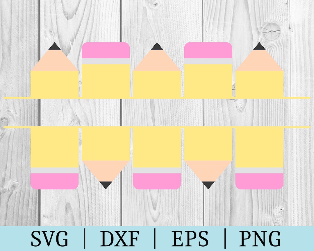 Pencil Split Monogram SVG | Teacher Clipart | Cut File Cricut | Vector ...