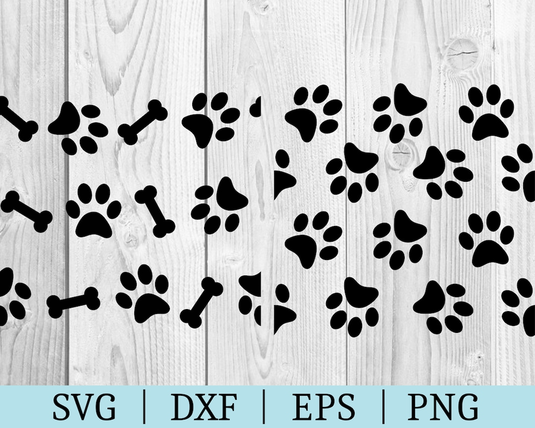 Dog Paw Seamless Patterns SVG | Animal Print Clipart | Cut File Cricut ...