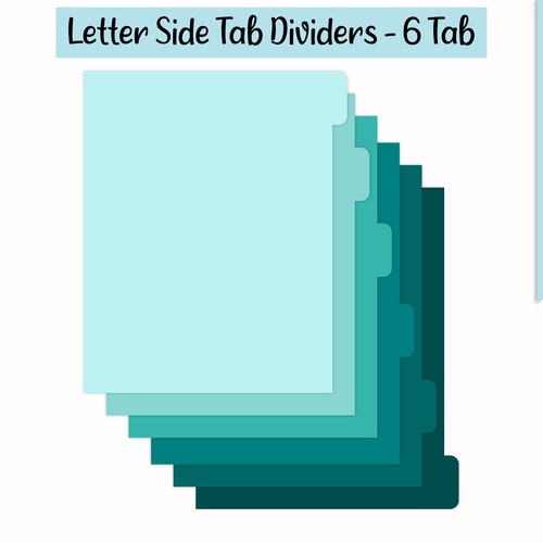 Letter Side Tab Dividers-8 Tabs SVG Planning Clipart Cut - Etsy