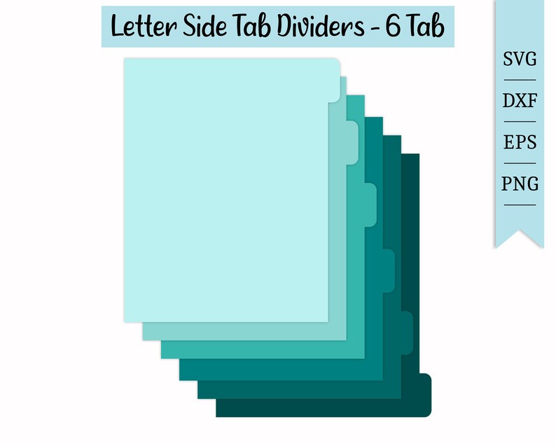 Letter Side Tab Dividers-6 Tabs SVG Planning Clipart Cut - Etsy