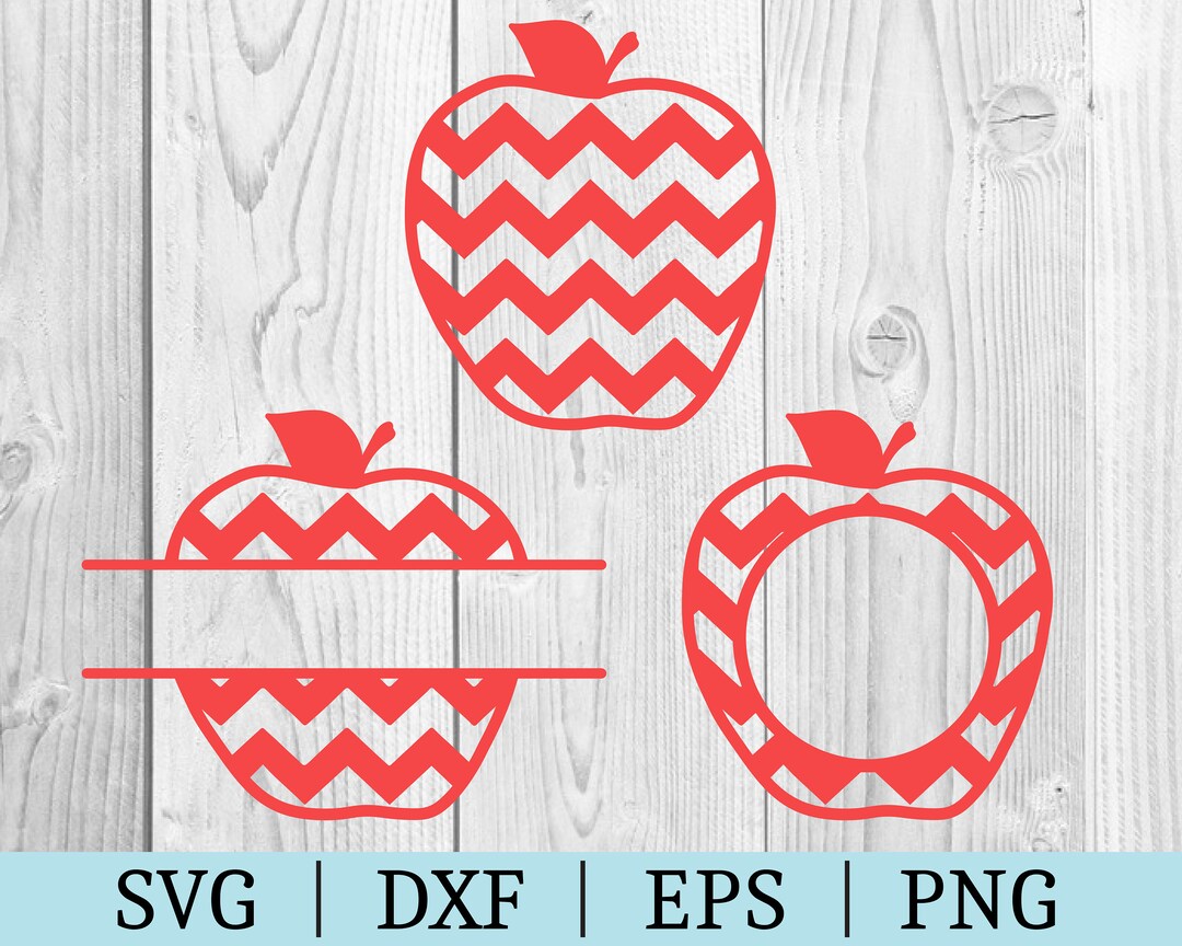 Chevron Apple Bundle SVG | Teacher Clipart | Cut File Cricut | Vector ...