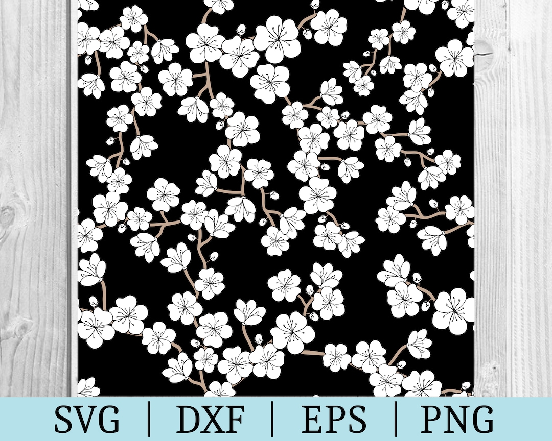 White Floral Seamless Pattern SVG | Flower Clipart | Cut File Cricut ...