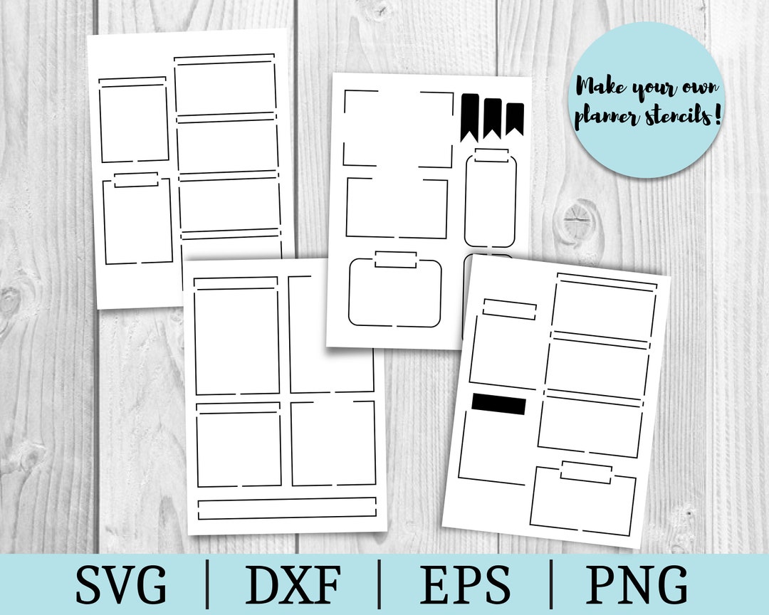 Make Your Own Planner Stencils Bundle SVG | A5 | Planner Clipart | Cut ...