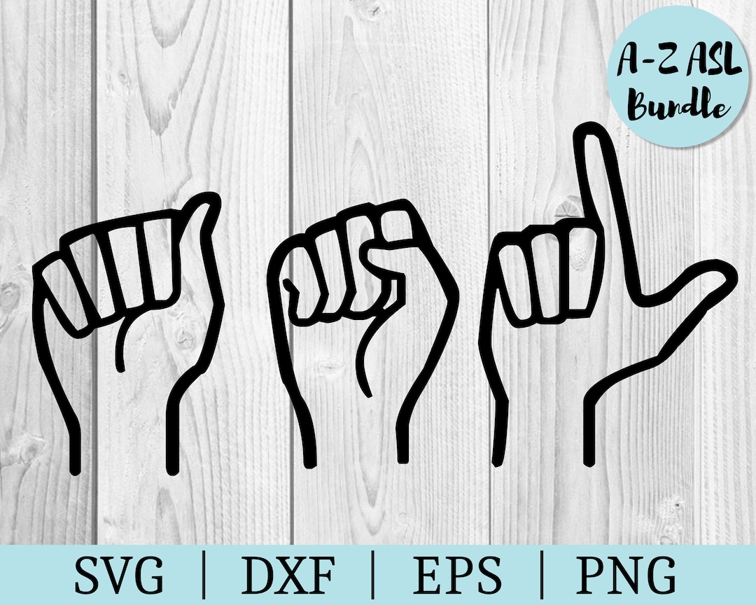 ASL Alphabet Bundle SVG | Sign Language Clipart | Cut File | ASL File ...