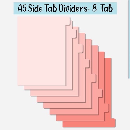 A5 Side Tab Dividers-6 Tabs SVG Planning Clipart Cut File - Etsy