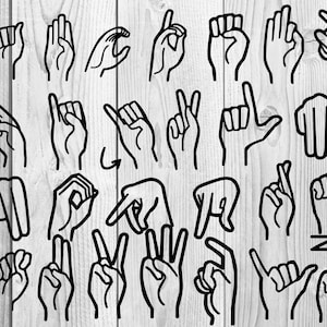 ASL Alphabet Bundle SVG | Sign Language Clipart | Cut File | ASL File ...