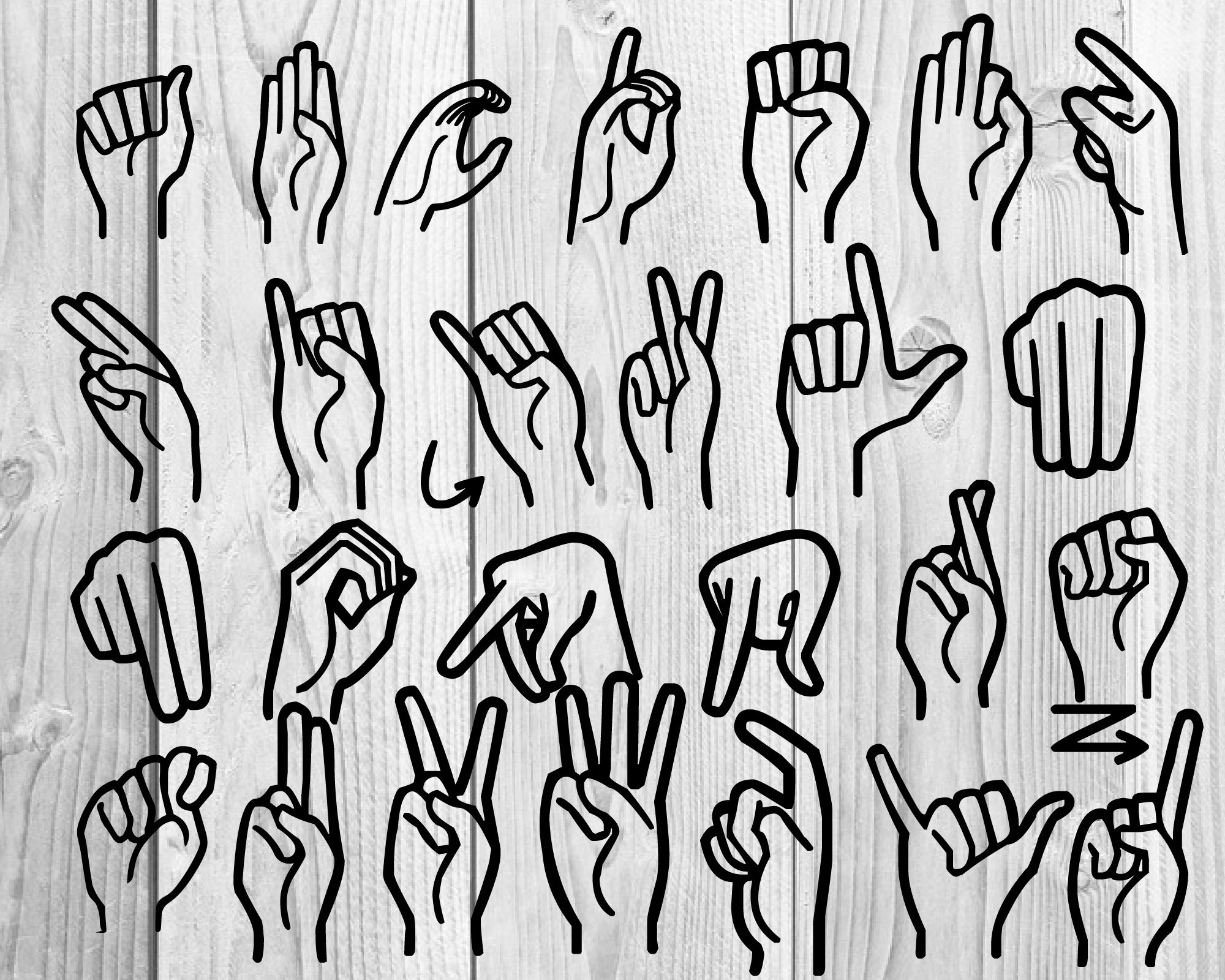 ASL Alphabet Bundle SVG Sign Language Clipart Cut File - Etsy Canada