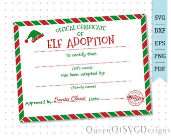 Elf Adoption Certificate Png - Etsy