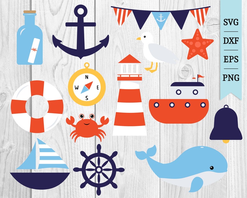 Nautical Bundle SVG Marine Clipart Cut File Bundle File | Etsy