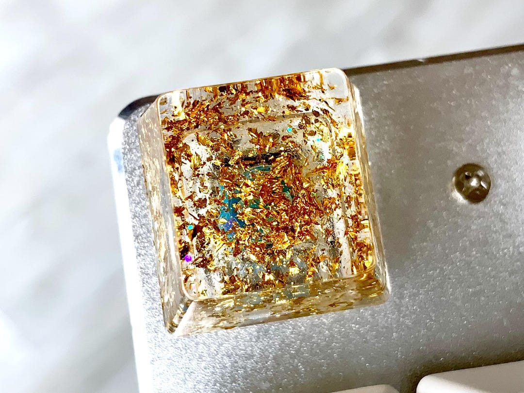 Custom Gold and Glitter Escape Key for Mechanical Keyboard | Handmade ...