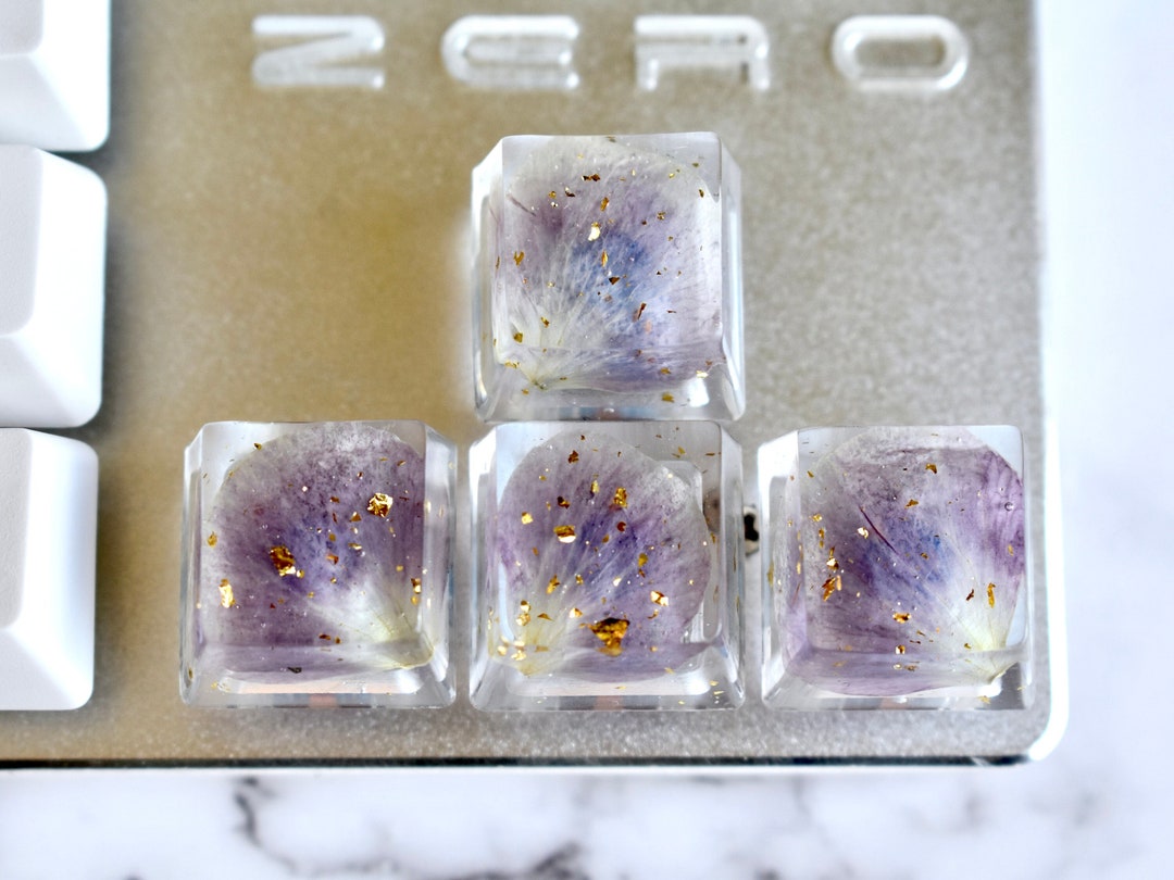 5PCS Floral Keycaps Set for Mechanical Keyboard With Natural Violet ...