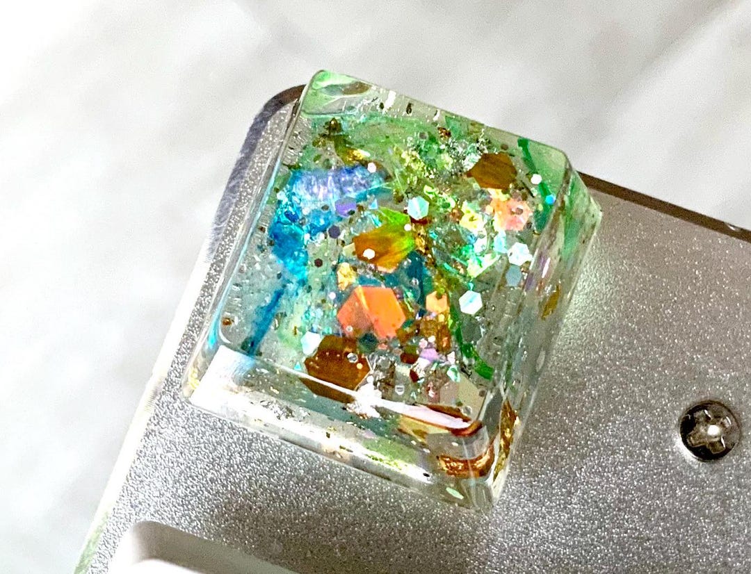 Custom Escape Key for Mechanical Keyboard | Glitter | Handmade Artisan ...