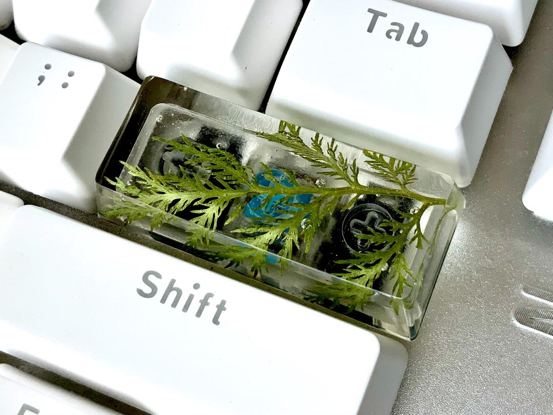 Left Shift/enter Resin Keycap With Natural Green Leaf for Mechanical ...