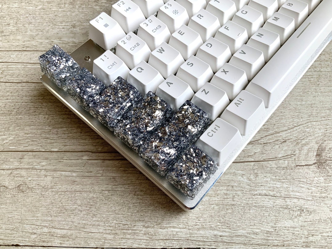 Handcrafted Silver Resin Keycaps for Mechanical Keyboard | Mx-style ...